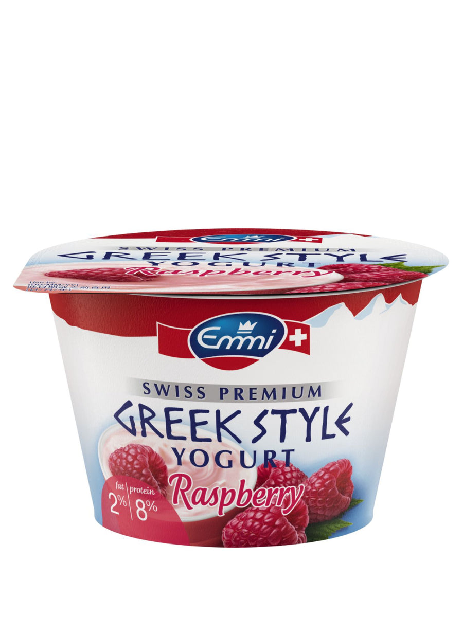EMMI GREEK STYLE YOGURT RASPBERRY 150G – Village Grocer - 1st Avenue