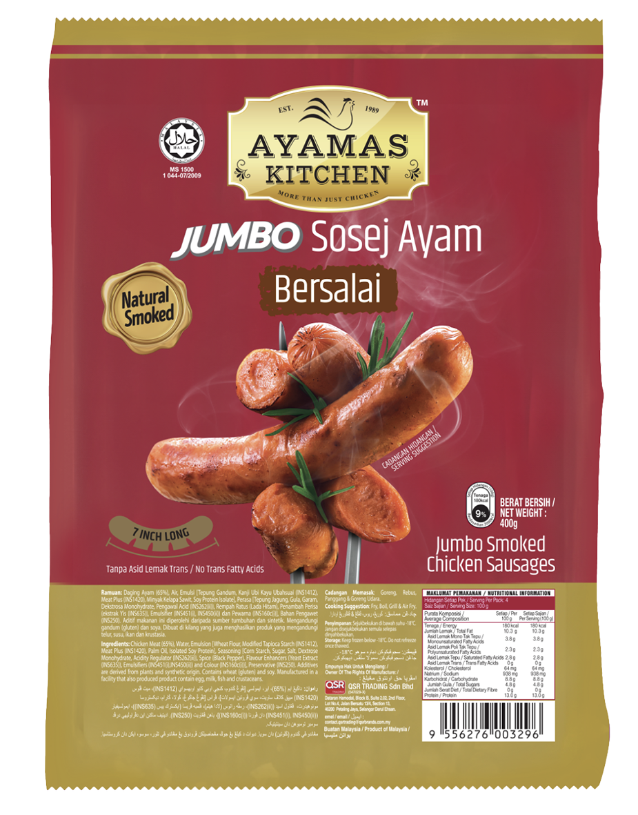AYAMAS KITCHEN JUMBO SMOKED SAUSAGE 400G – Village Grocer - 1st Avenue
